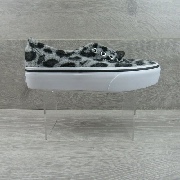 Vans | Shoes | Vans Authentic Platform Fuzzy Snow Leopard Sneaker ...